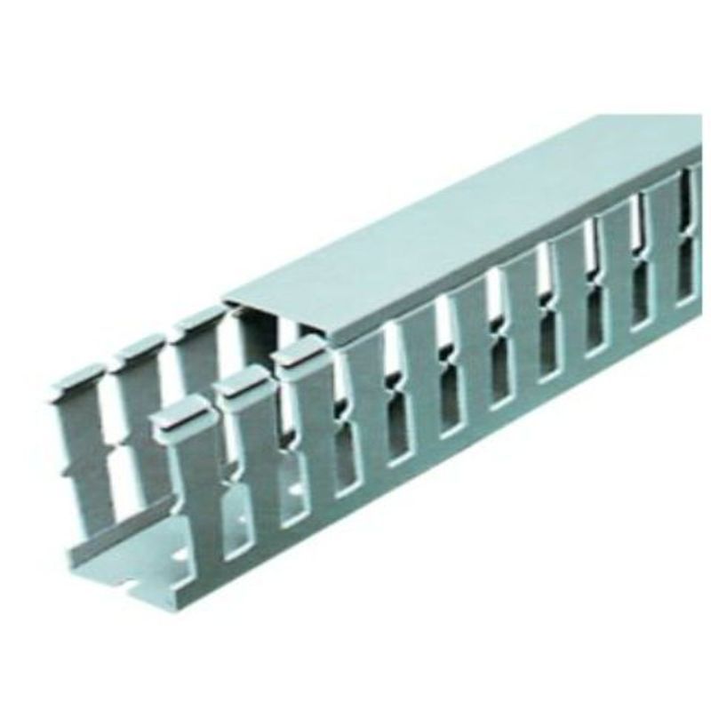 GREY SLOTTED TRUNKING 60X80X2M - Enson